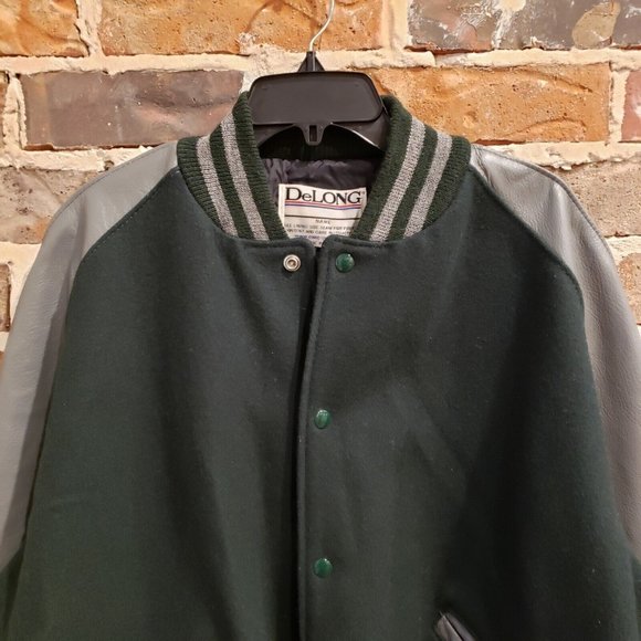 DeLong | Jackets & Coats | Vintage Delong Leather Wool Letterman Varsity Jacket Men Sz Xl Made ...